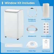 KFFKFF Portable Air Conditioner, 14000 BTU ASHRAE (9800 BTU SACC) 4-in ...