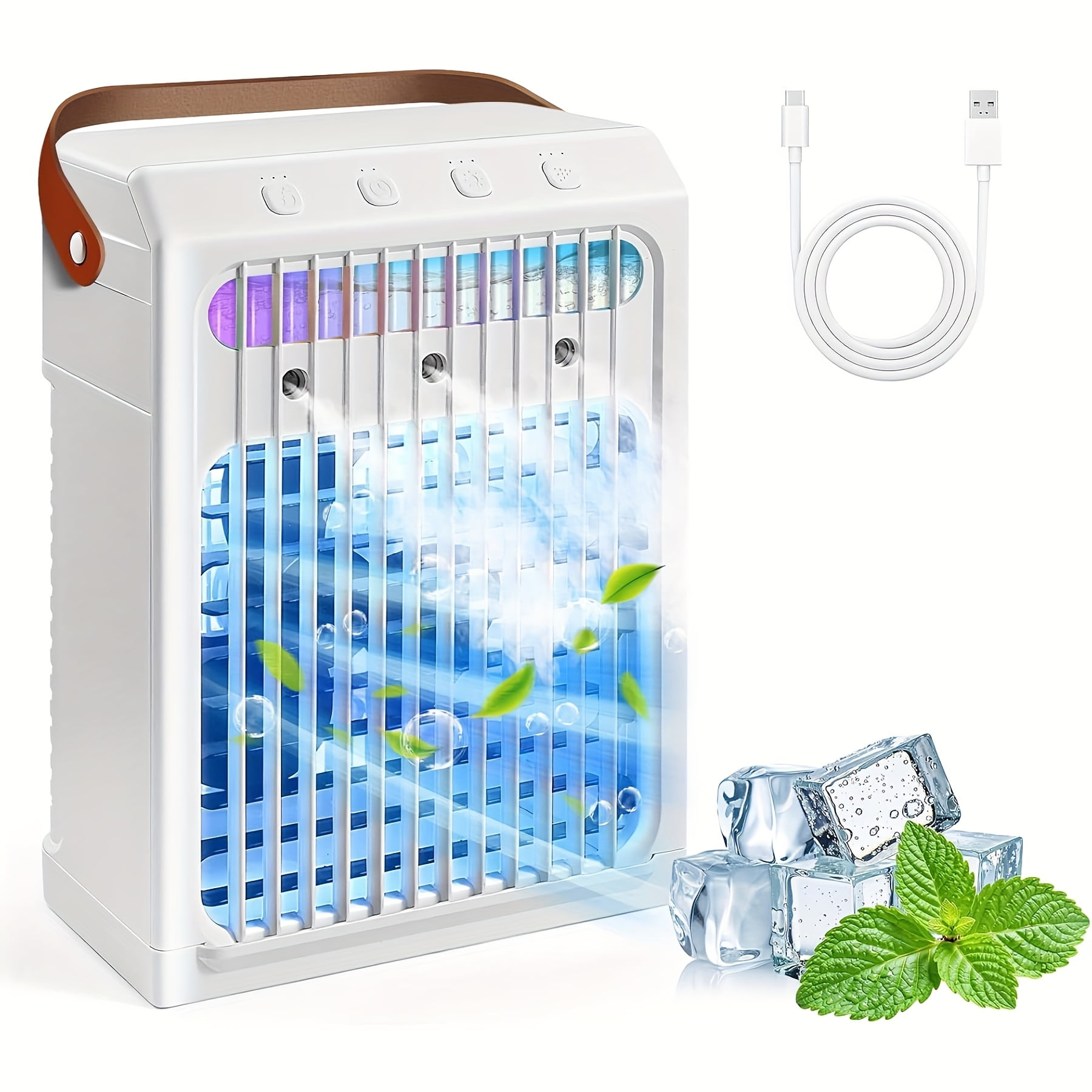 Portable Air Conditioner, 5-in-1 Mini Fan, Evaporative Cooler and ...