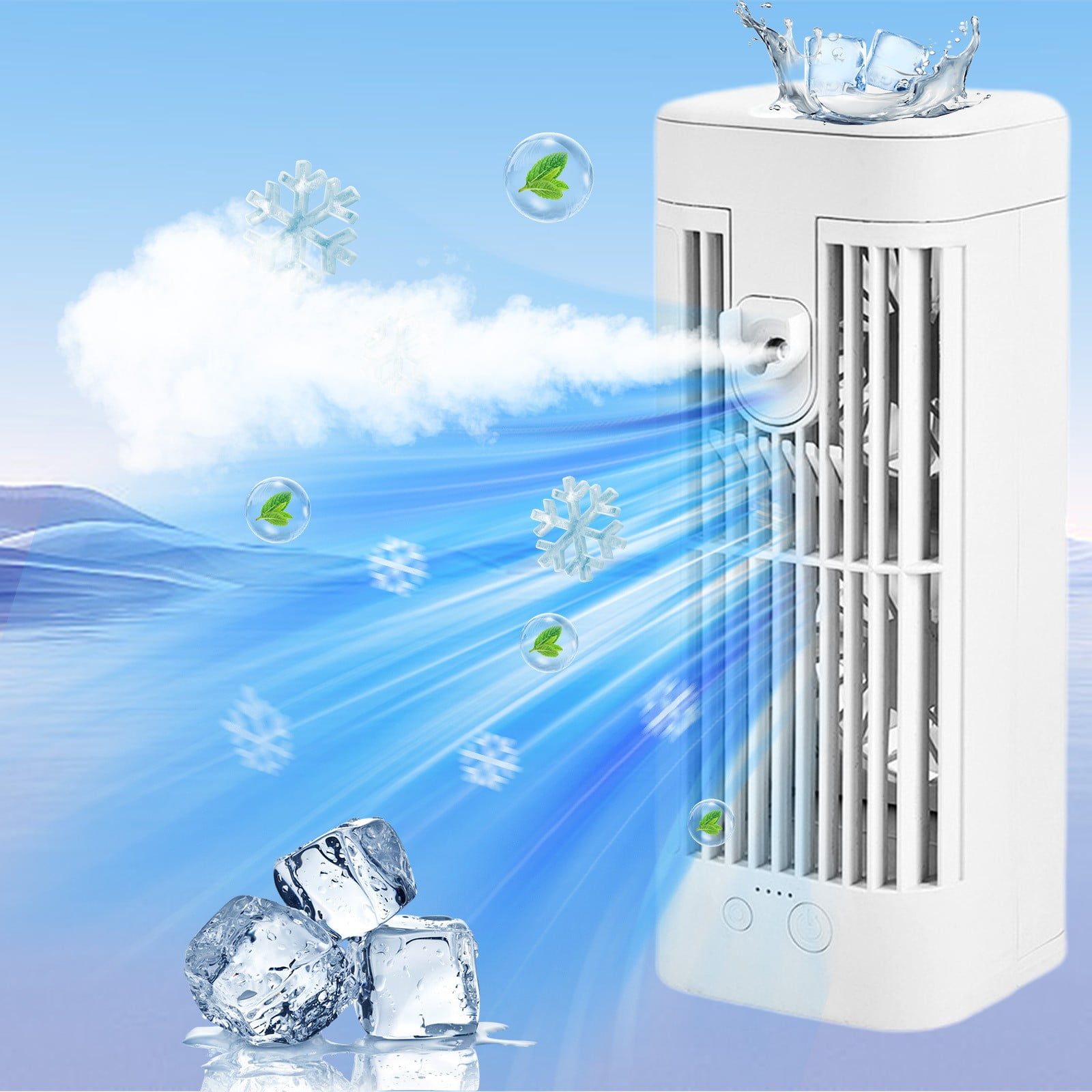 Portable Air Conditioner,Cooling Fan with 3 Speeds & 3 Modes,Mini Air ...