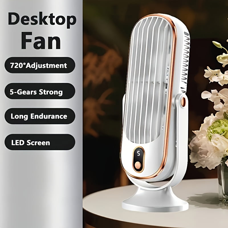 Portable Air Conditioner Fan - 5-Speed Dual Motor for Rapid Cooling ...