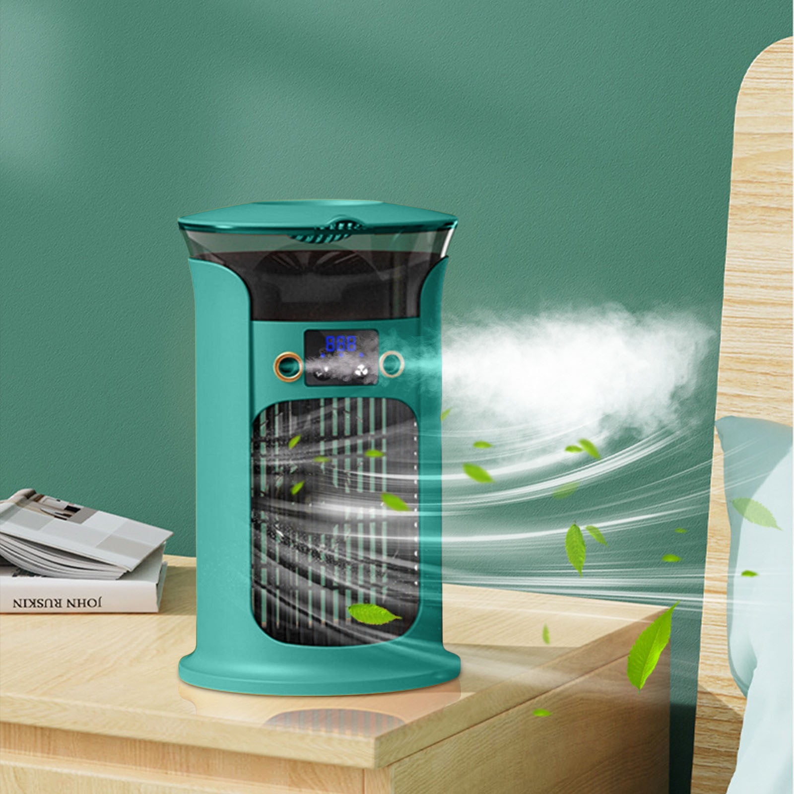 Portable Air Conditioner Fan, Air Cooler Humidifier with 880ml Capacity ...