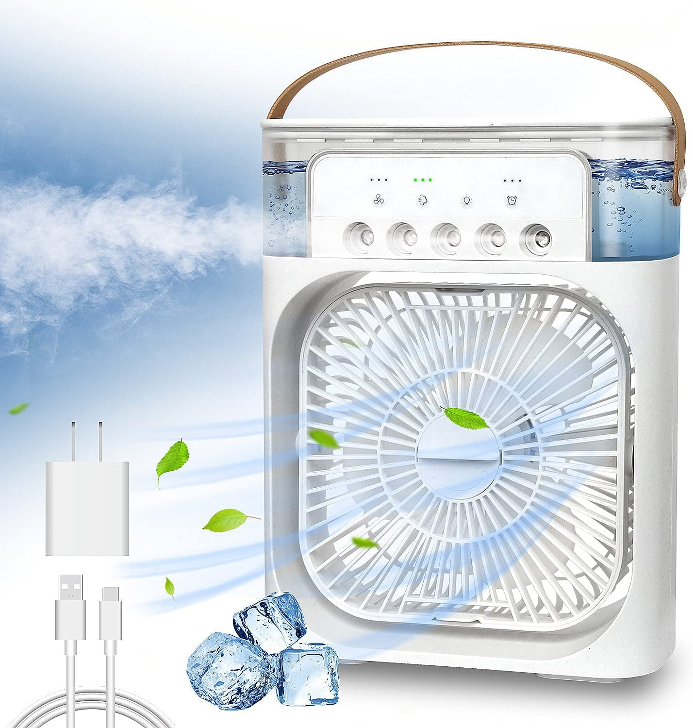 Portable Air Conditioner Fan, Mini Evaporative Air Cooler with 7 Colors ...