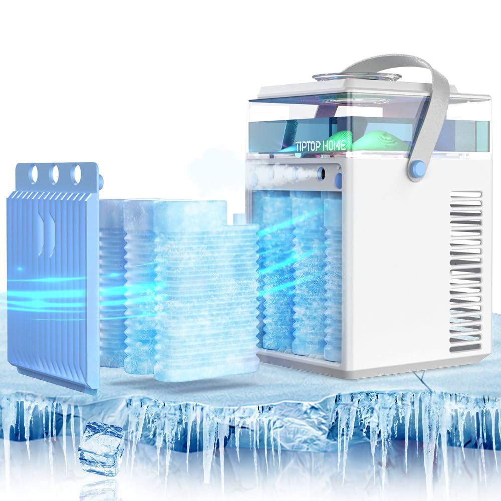 Portable Air Conditioner Fan, Rechargeable 4-IN-1 Personal Mini Cooler ...