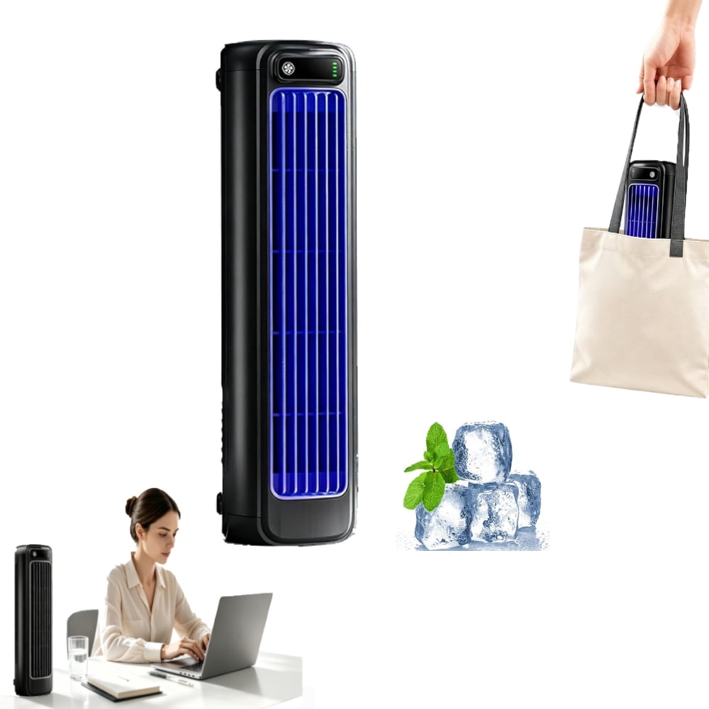 Portable Air Conditioner Fan, USB Rechargeable Quiet Tower Fan 3 Speeds ...