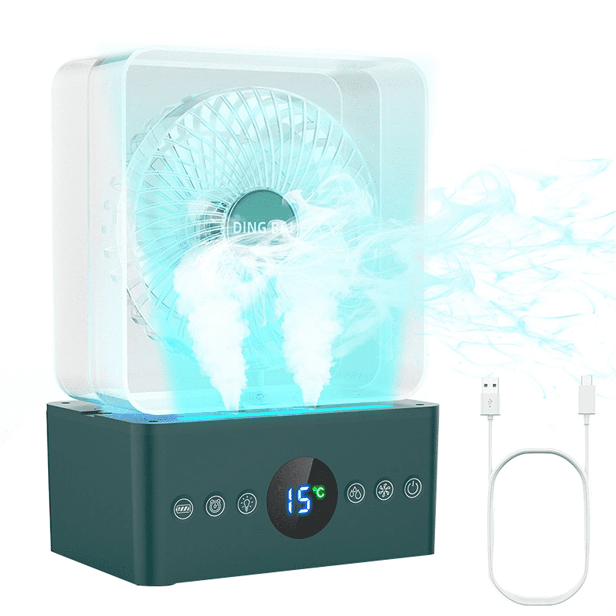 Portable Air Conditioner Fan with 3600mah , 3 Speed Evaporative Air ...