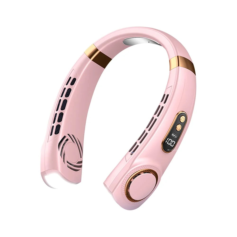 Portable Air Conditioner Mini Neck Fan Flashlight Bladeless Digital ...