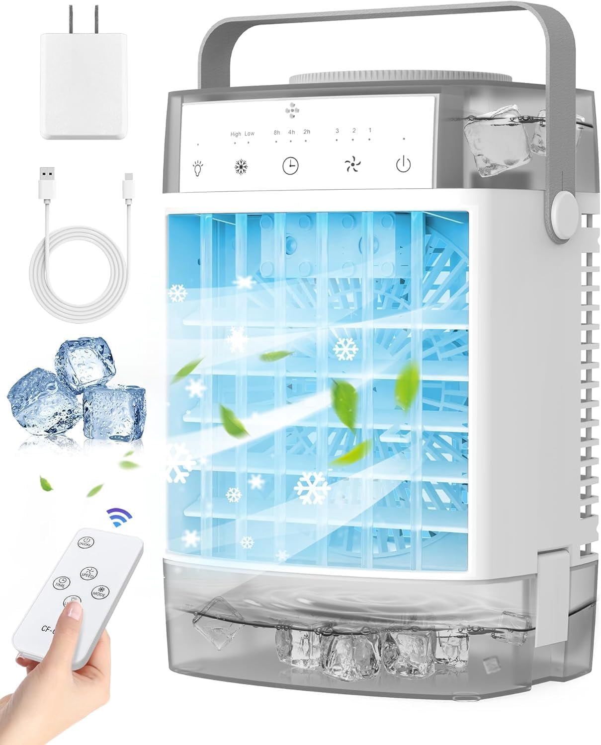 Portable Air Conditioner, Personal Evaporative Air Cooler with Dual ...