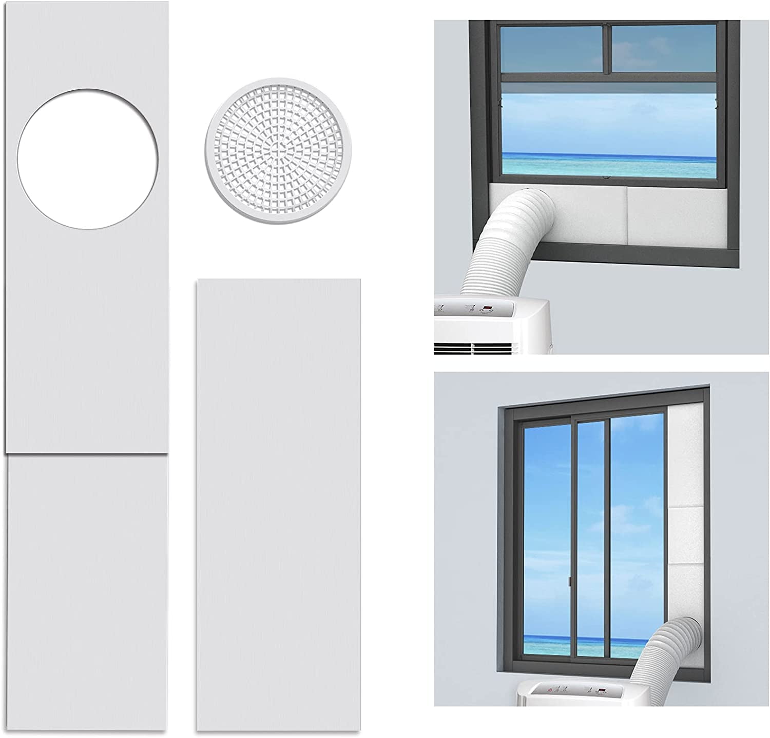 Portable Air Conditioner Window Seal Plates Kit, Vertical AC Window ...
