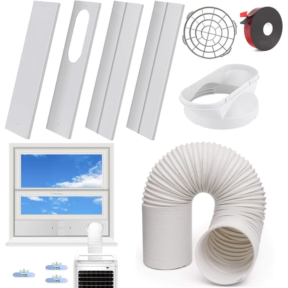 Portable Air Conditioner Window Vent Kit with 5.9" AC Exhaust Hose ...