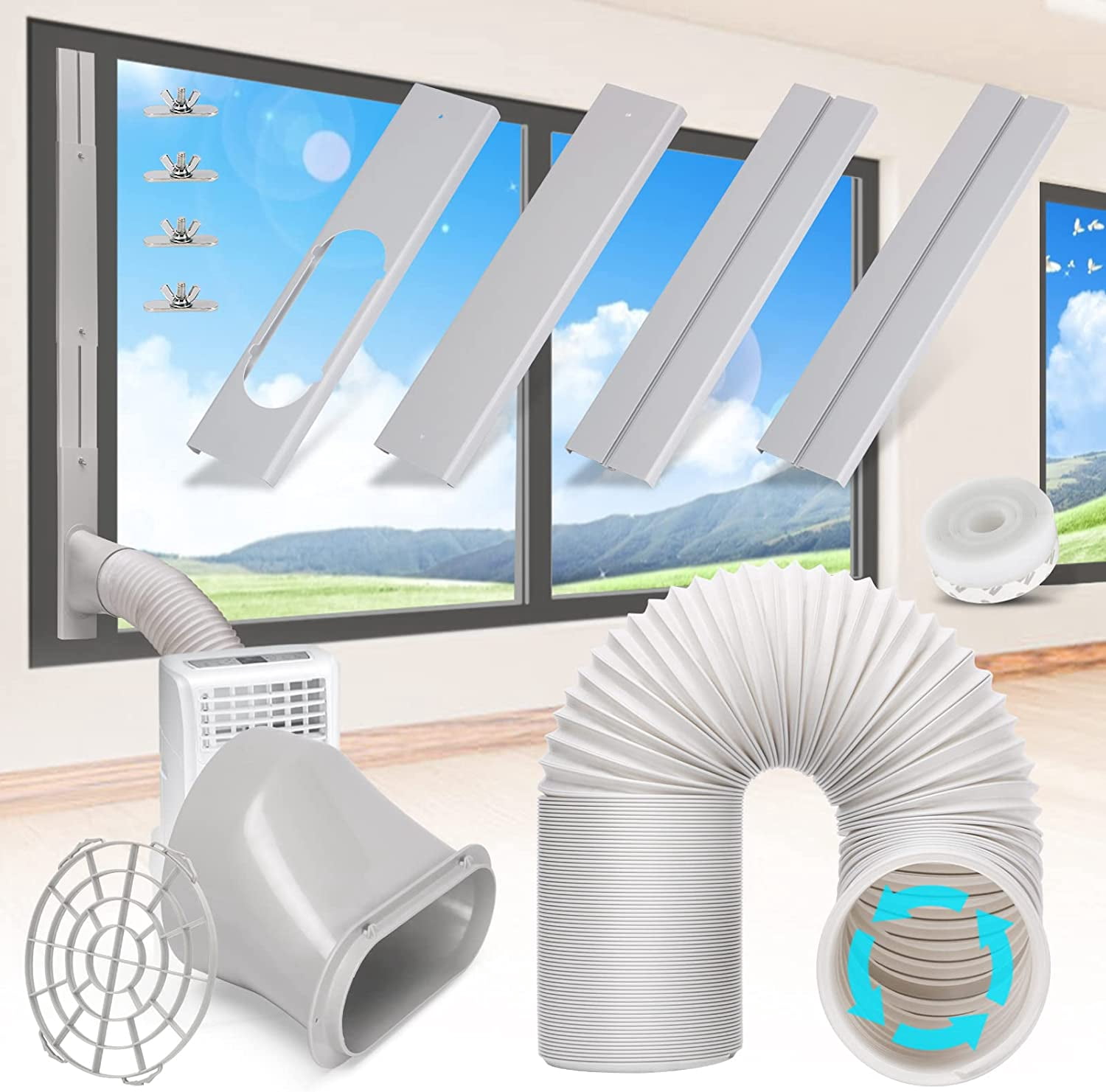 Portable Air Conditioner Window Vent Kit with 5.9” Exhaust Hose ...