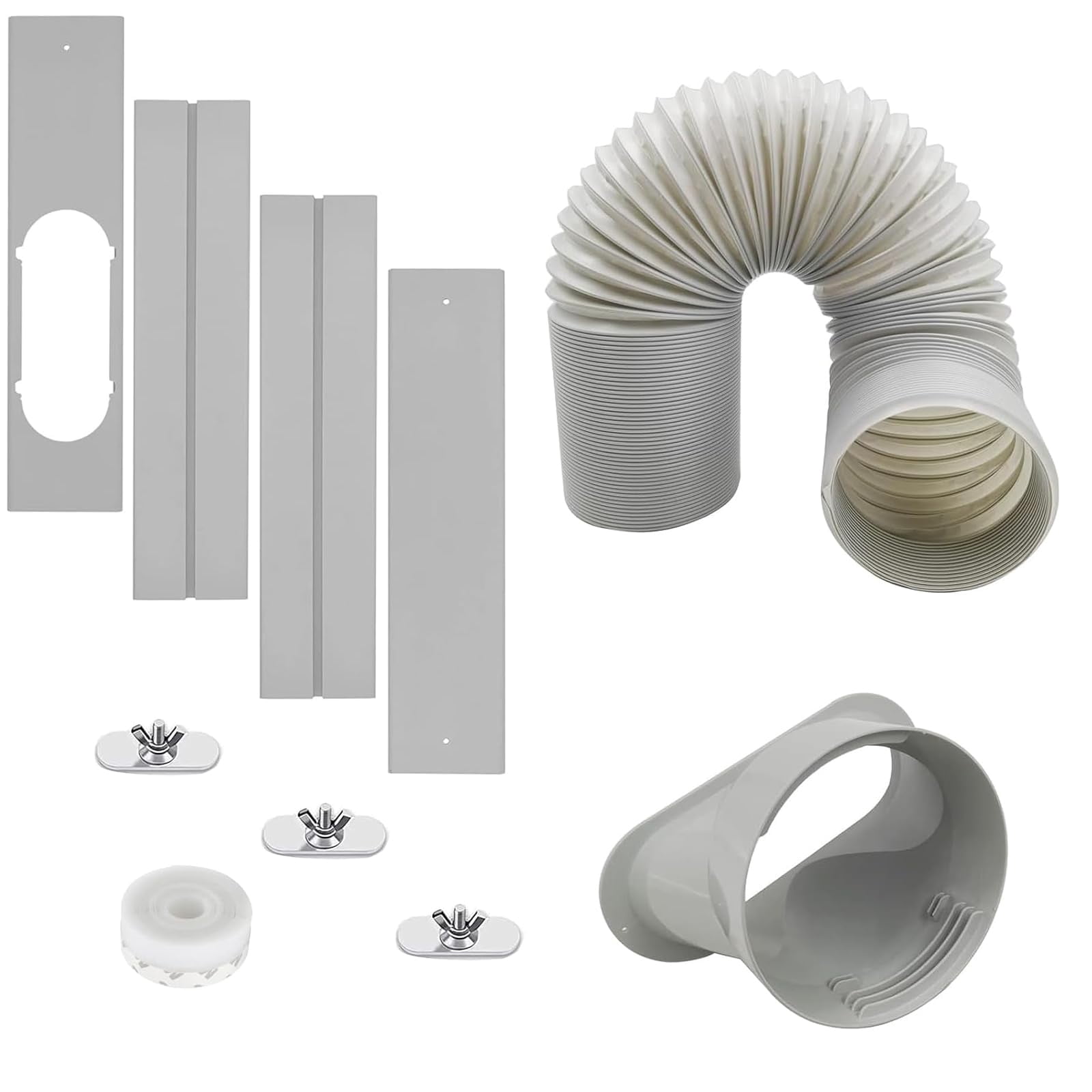 Portable Air Conditioner Window Vent Kit With 5.1" Exhaust Hose 6 Piece ...