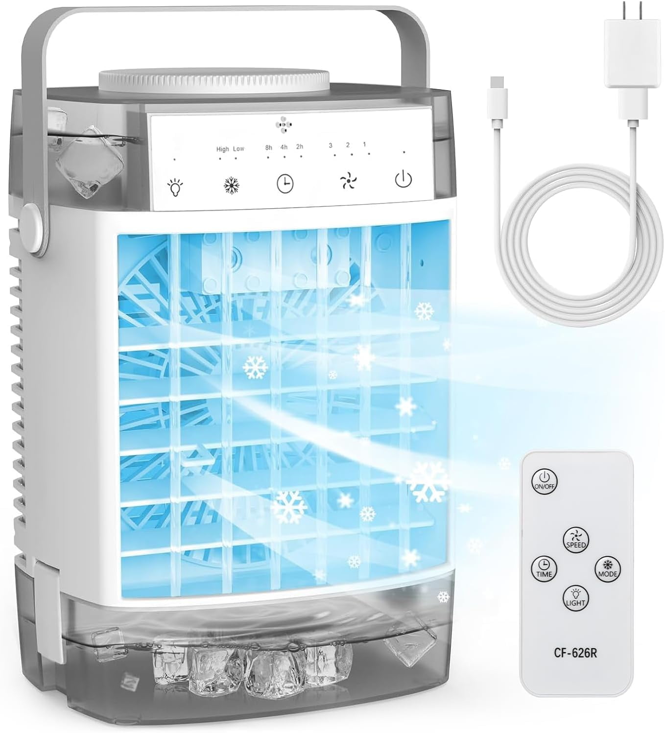 Portable Air Conditioners, 1600ml Dual Water Tank Portable AC Unit, 3 ...