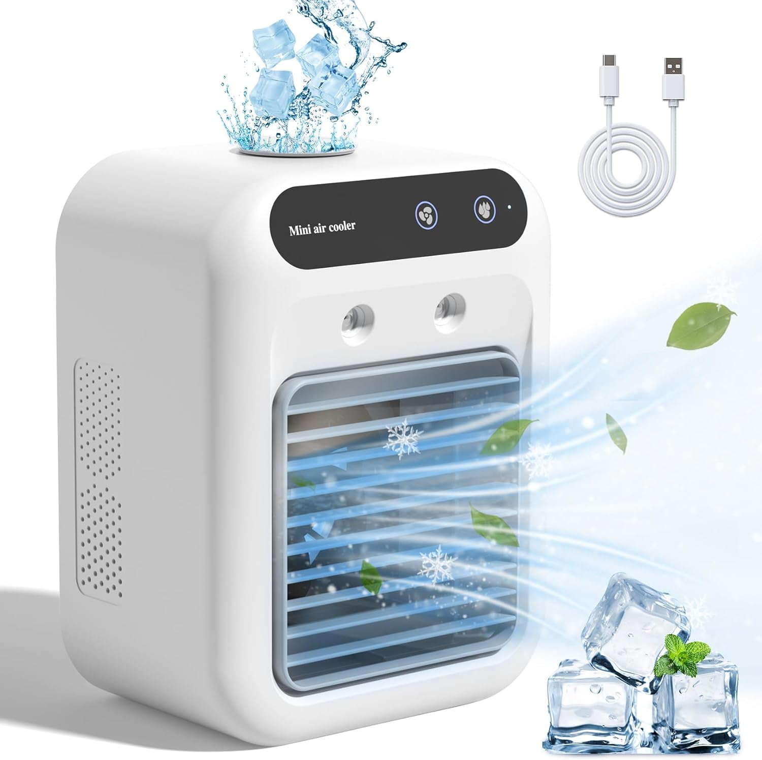 Portable Air Conditioners, 25W Rechargeable Mini Portable AC Unit 2 ...