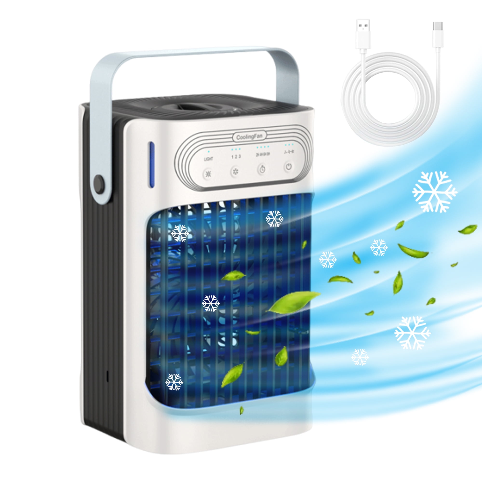 Portable Air Conditioners Fan,3in1 Mini Air Conditioner 700ML Water ...