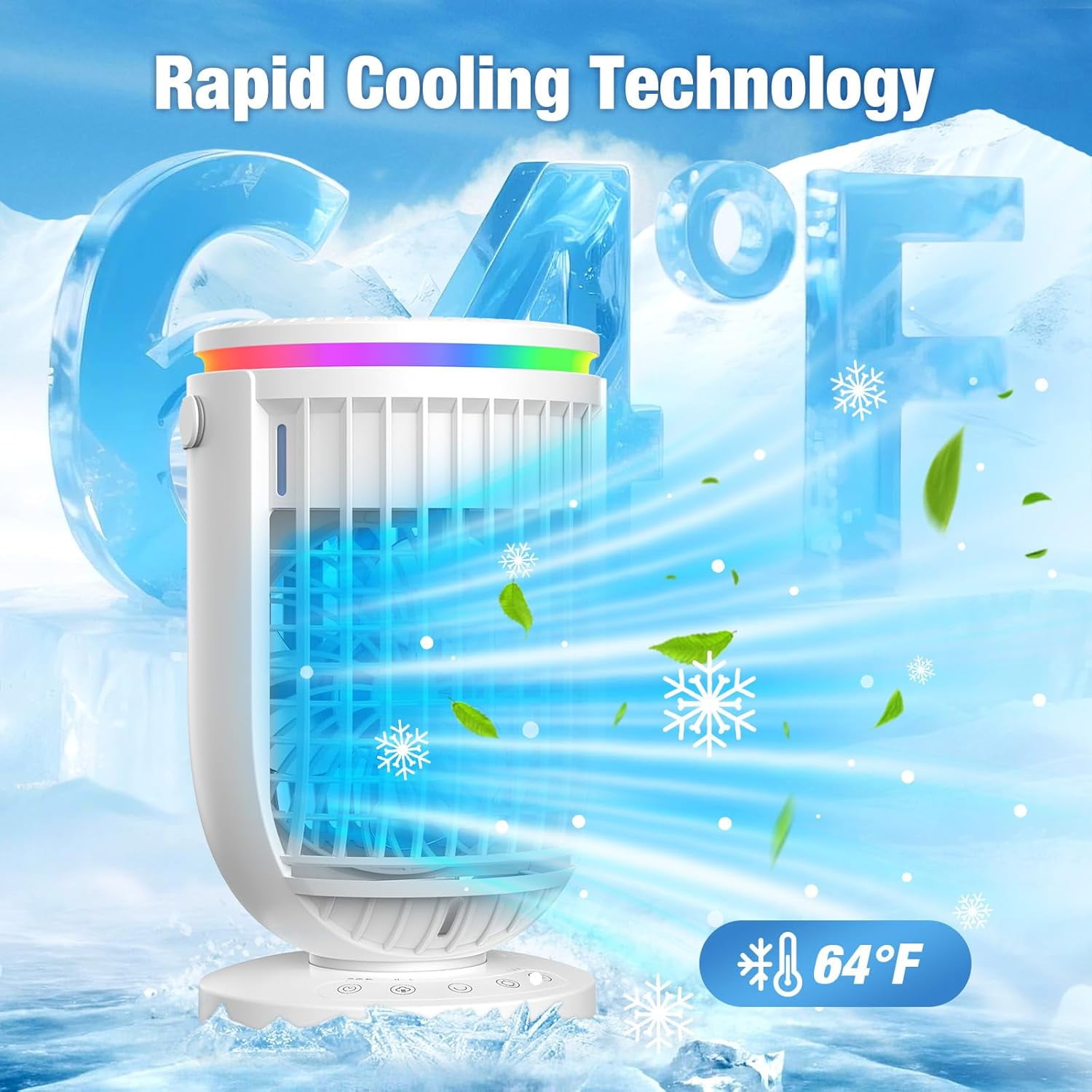 Portable Air Conditioners Fan,AI 120° Oscillating Evaporative Mini Room ...
