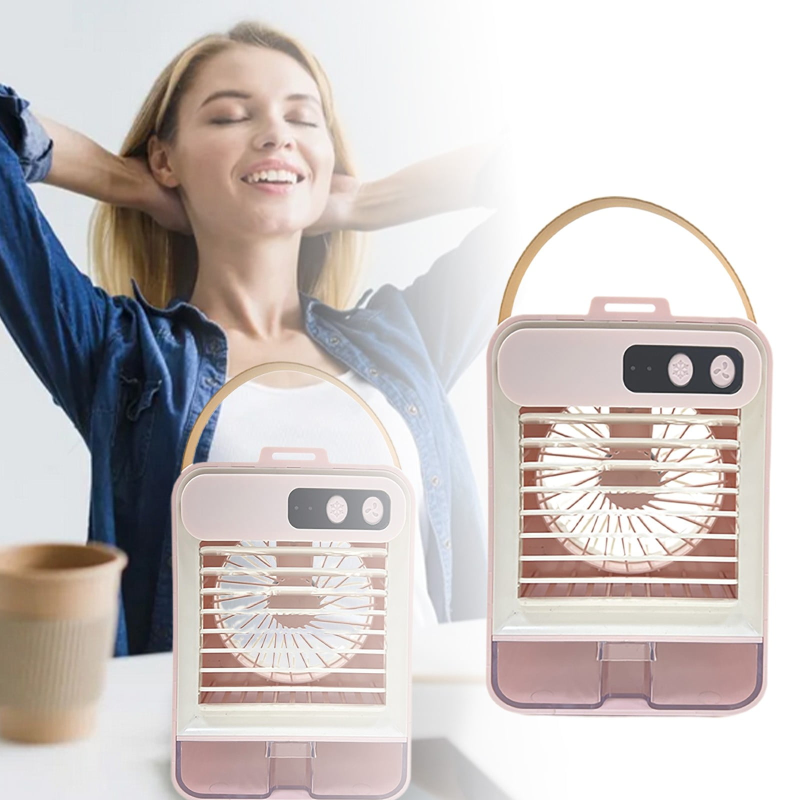 Portable Air Conditioners,Mini USB Battery Powered Functional Small Air ...