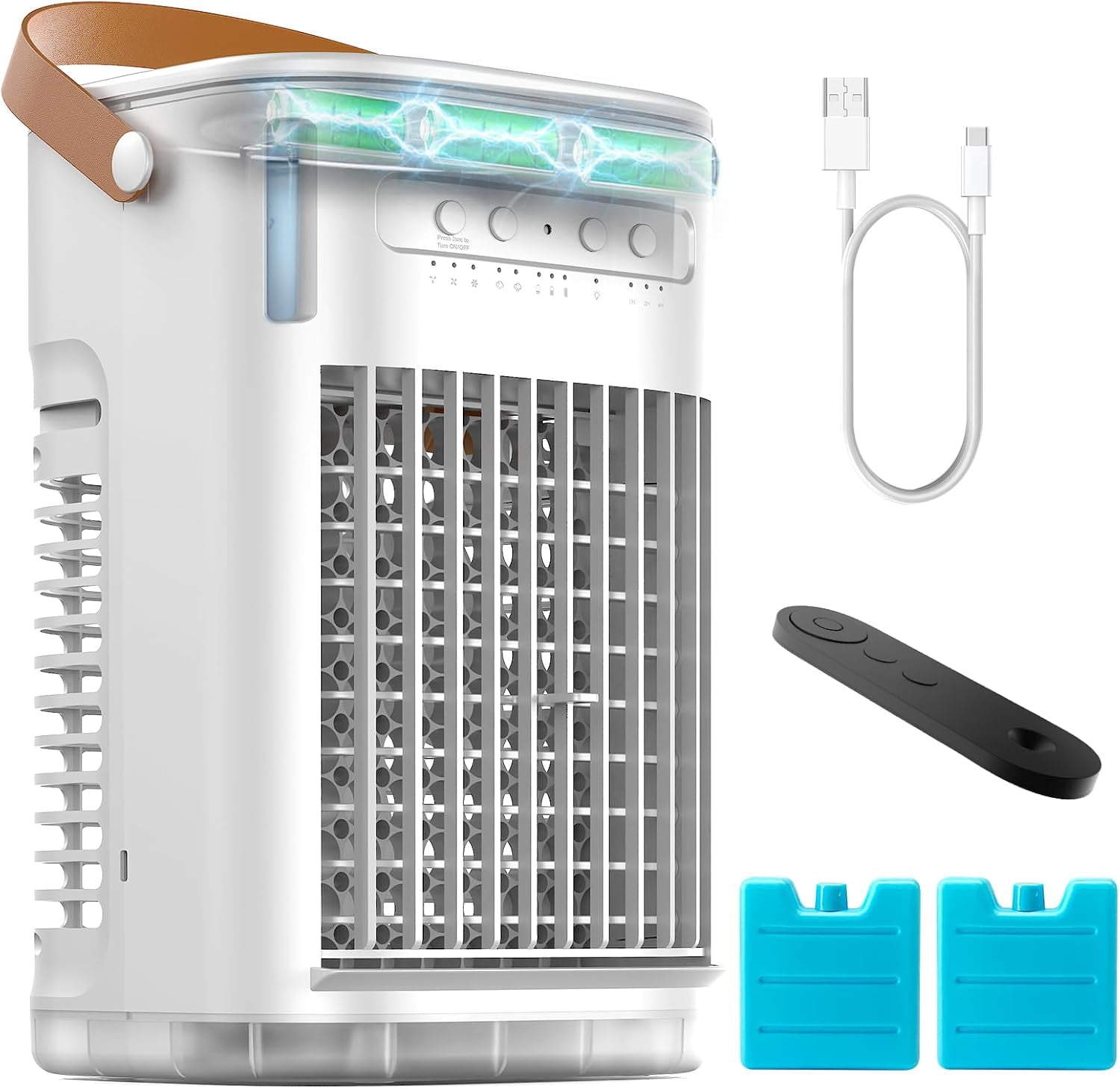 Portable Air Conditioners w/Remote, 5400mAh Built-in Battery, Mini Air ...