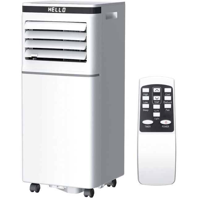 8000 BTU Portable Air Conditioner with Remote Control,4-in-1 350 Sq.Ft ...