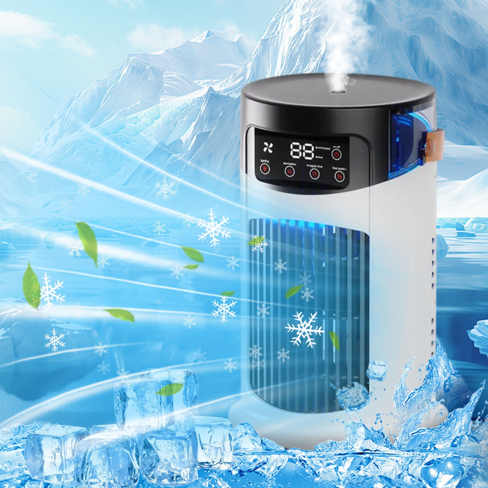 Portable Air Cooler Fan - 5-Speed Desktop Humidifier with 300mL Tank ...