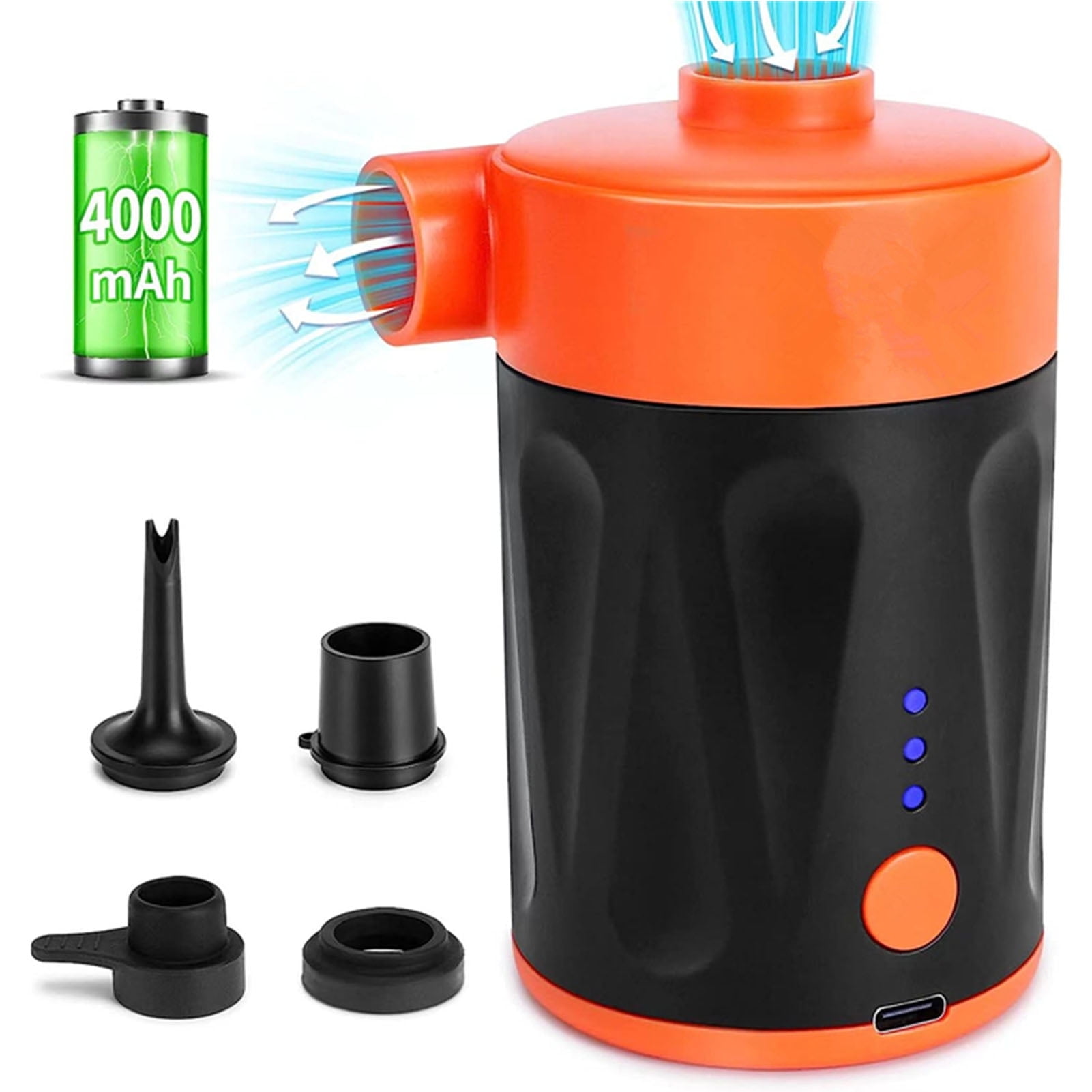 Portable Air Pump with 4000mAH Battery USB Rechargeable Air Pump-Quick ...
