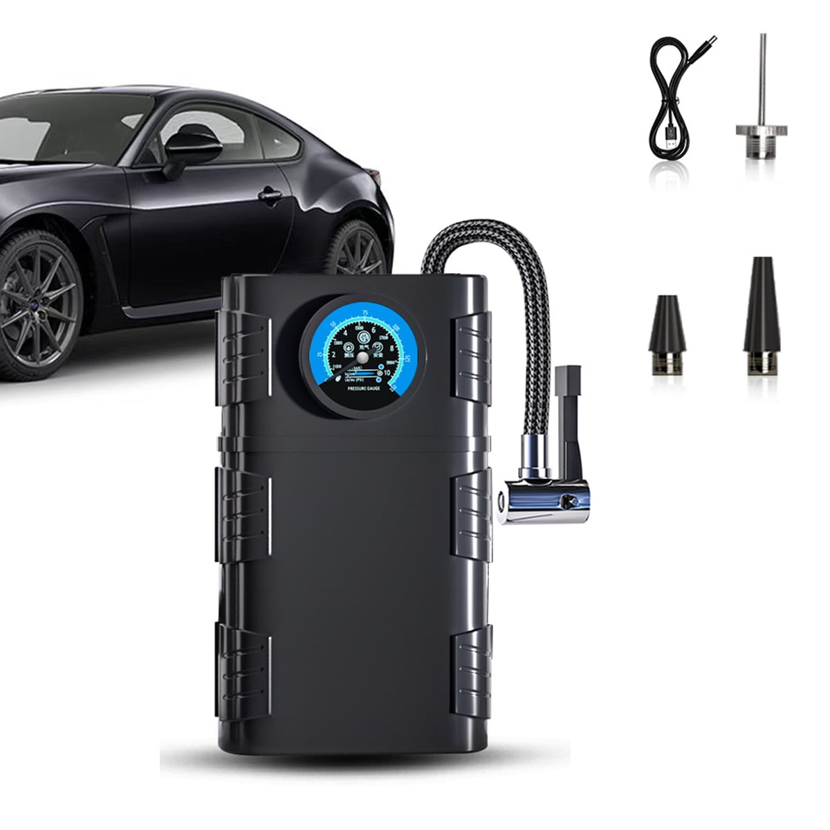 Portable Air Pump,Pointer 7.4v Wireless Fast Inflation Car Tire Pump ...
