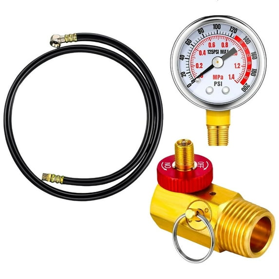 Portable Air Tank Repair Set Includes Pressure Gauge and Flexible Hose ...