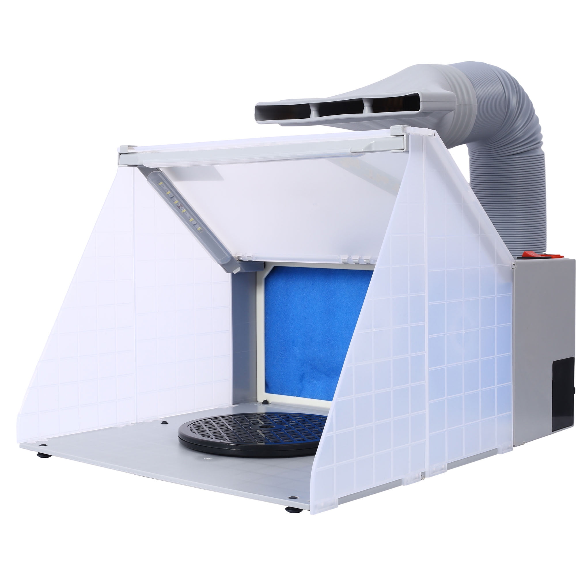 Portable Airbrush Spray Booth LED Lights Hose Extension Folding Design ...