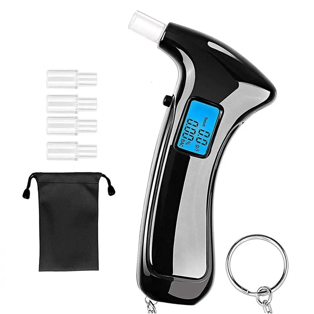 Portable Alcohol Breath Tester With Led Display & 5 Reusable ...