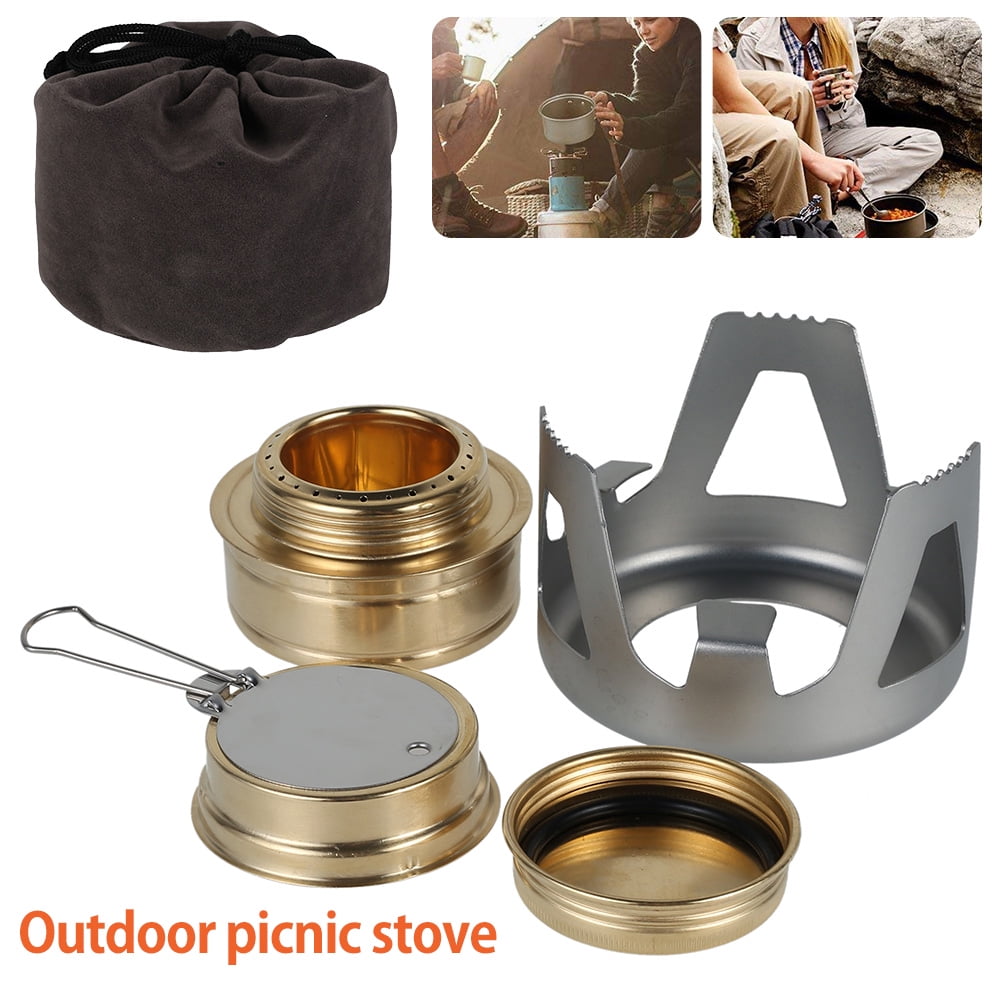 Portable Small Alcohol Stove for Outdoor Picnic, Lightweight Brass ...