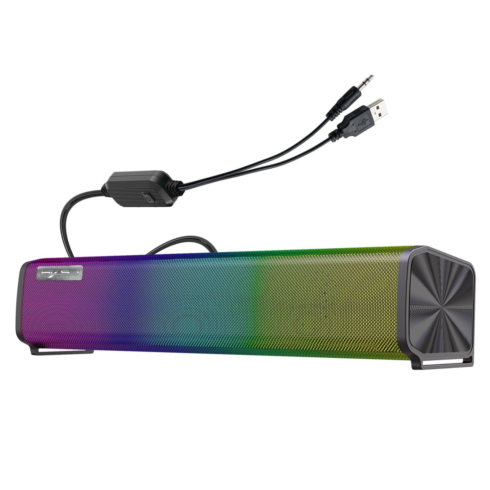 Portable Amplified Speakers RGB Wired Computer Speakers, Mini Stereo ...