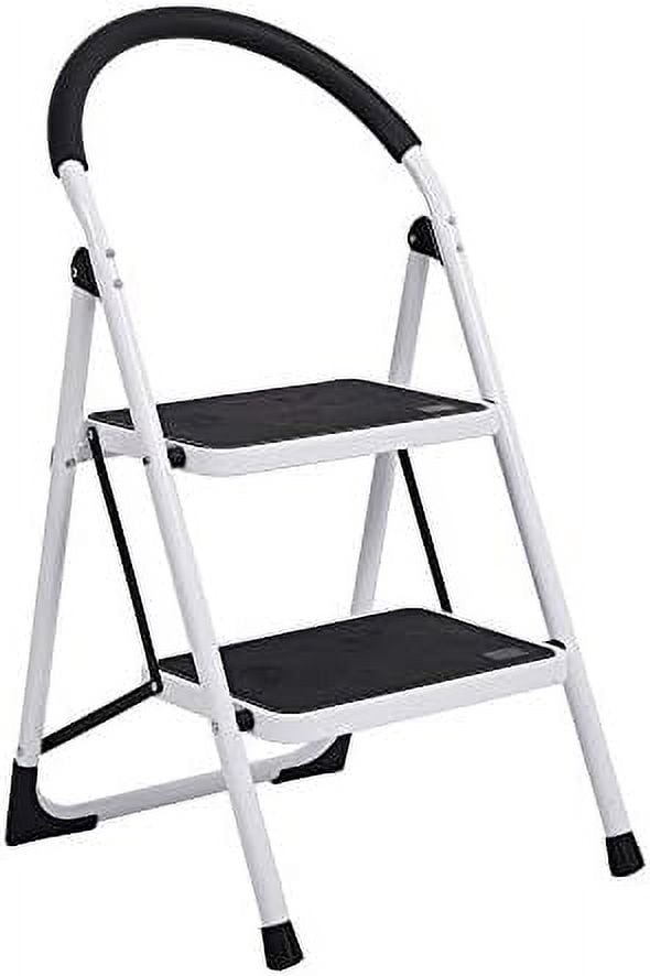 Portable Anti-Slip 2 Step Ladder Folding Lightweight Steel Step Stool ...