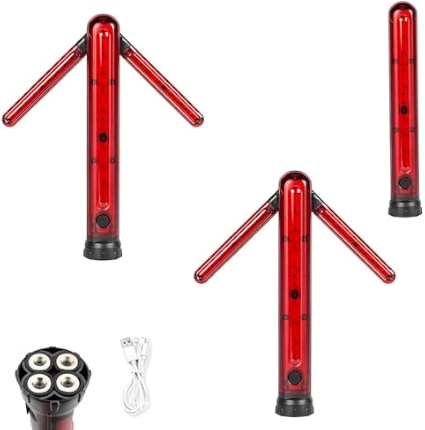 Portable Arrow Safety Light 3-Pack, Hand-Held Red Arrow LED Traffic ...