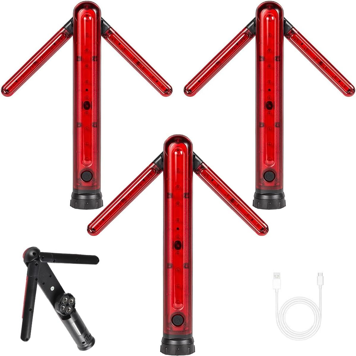 Portable Arrow Safety Light 3-Pack, Hand-Held Red Arrow LED Traffic ...