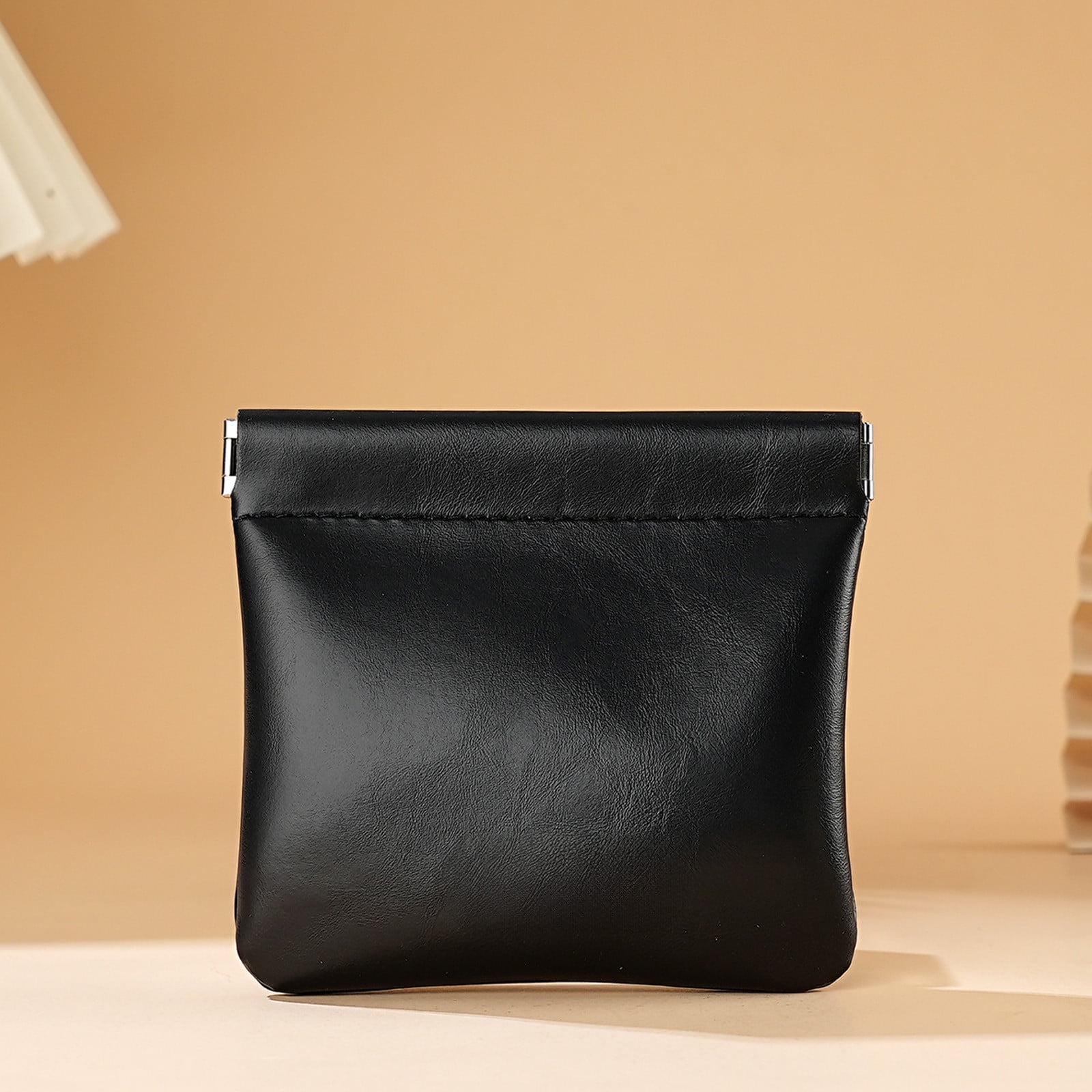 Portable Automatic Closure Coin Purse - Faux Leather Organizer Pouch ...