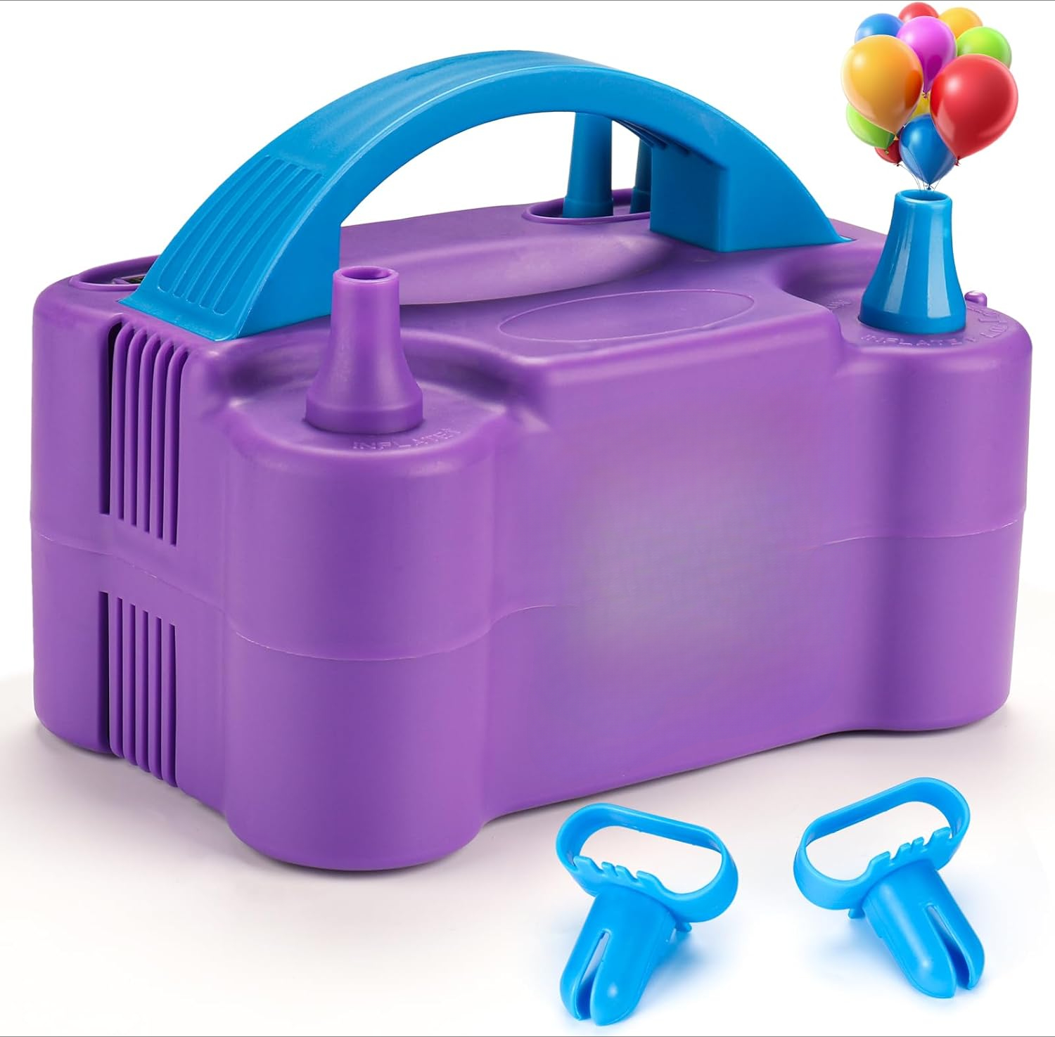 Portable Automatic Dual Nozzle Inflator with Tying Tools for Birthday ...