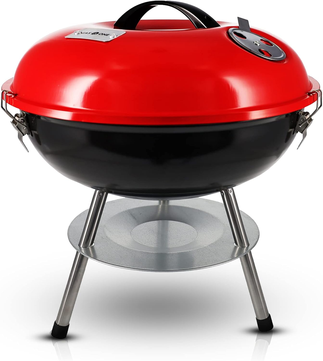 Portable BBQ Grill with Three-Point Locking Lid, Keeps Heat - Dual ...