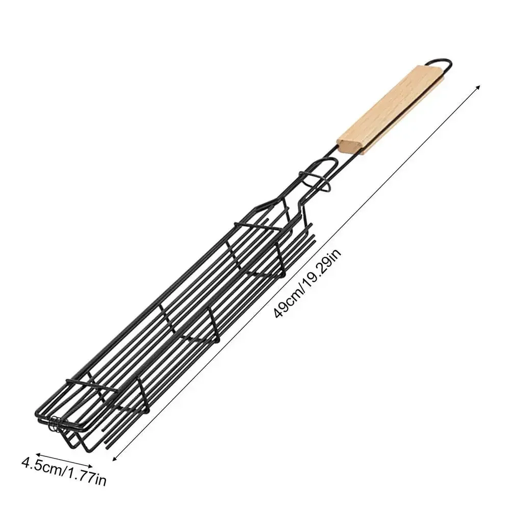 Portable BBQ Grilling Basket Stainless Steel Nonstick Barbecue Grill ...