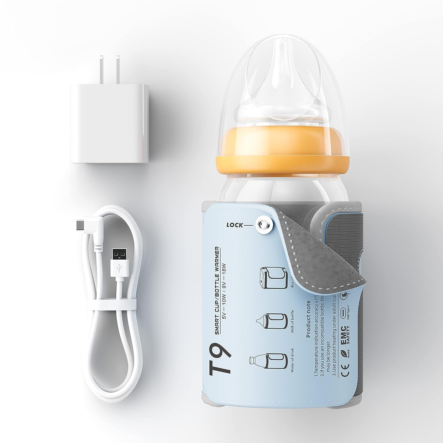 Prociv Portable Baby Bottle Warmer, USB Travel Milk Warmer with ...