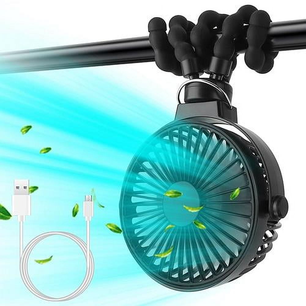 Portable Baby Stroller Fan Rechargeable Handheld Fan with Flexible ...