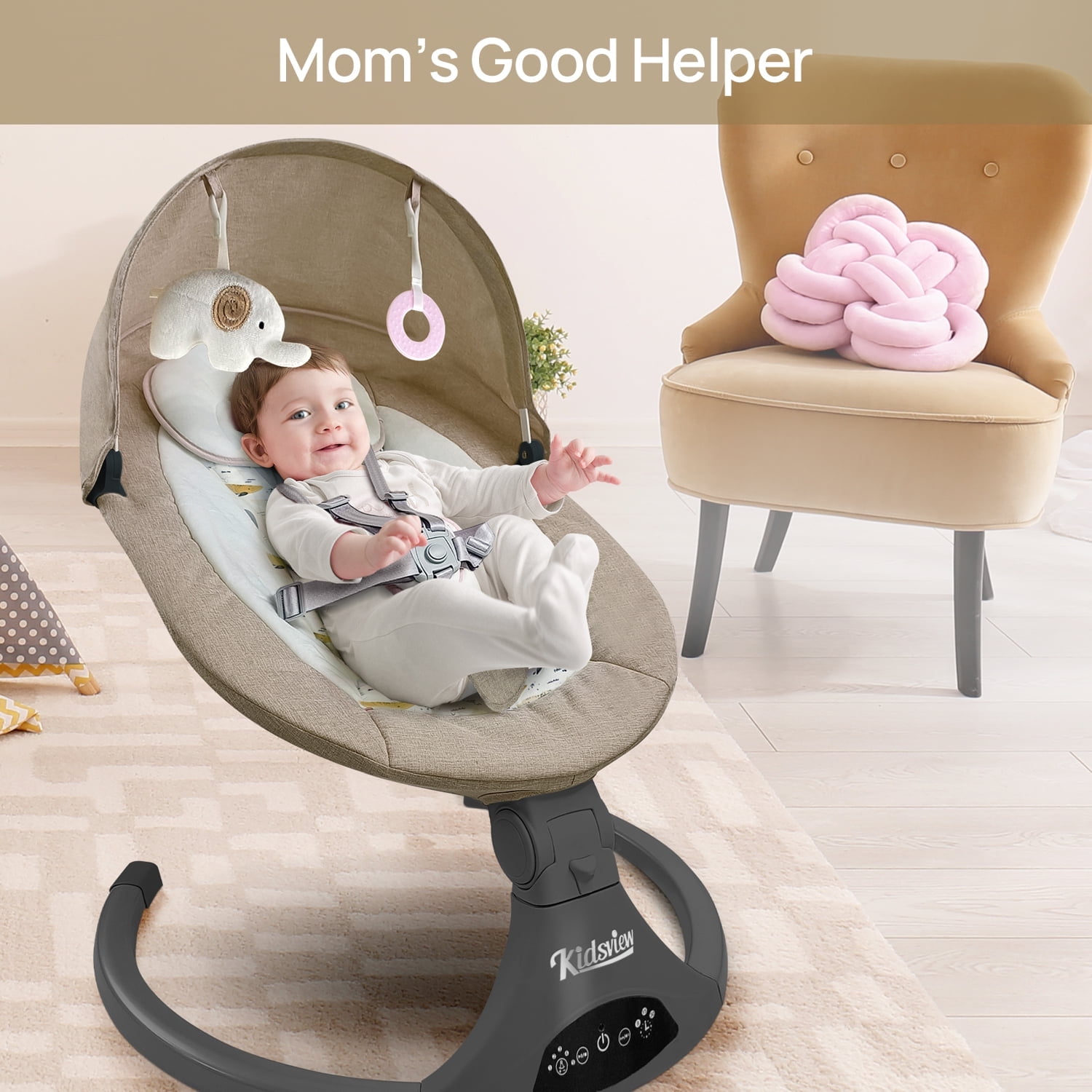 Portable Baby Swings,Bluetooth Baby Swing for Infants Swings, Electric ...