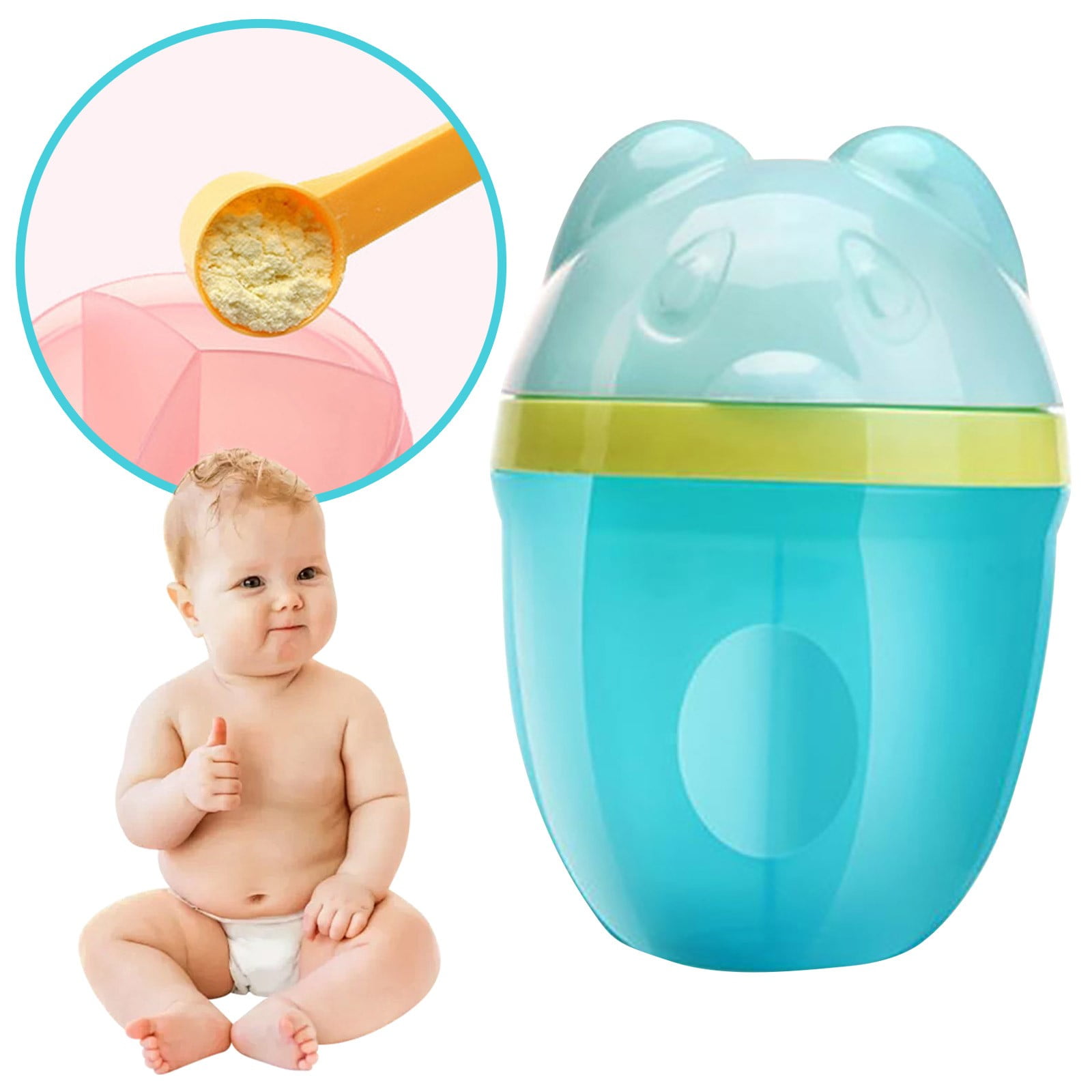 Portable Baby Three Lattice Powder Dispenser Formula Storage Box ...