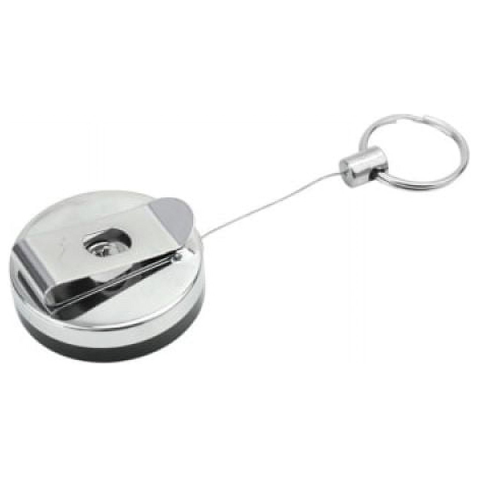 Portable Badge ID Holder, Semi Metallic Black Retractable Reel with ...