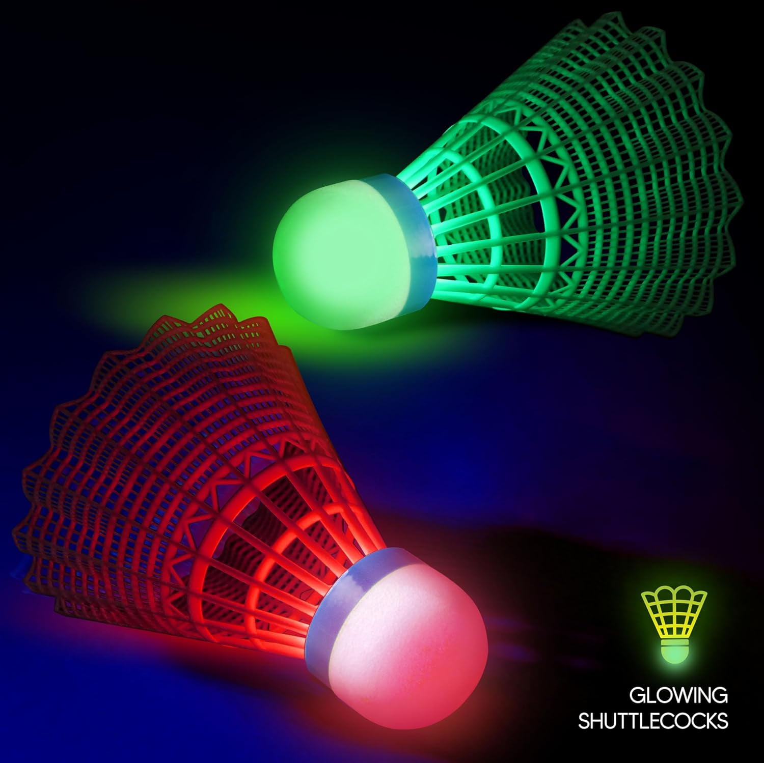 Portable Badminton Net Set with Storage Base, Rackets Lightning Shuttlecocks Combo Set for ...