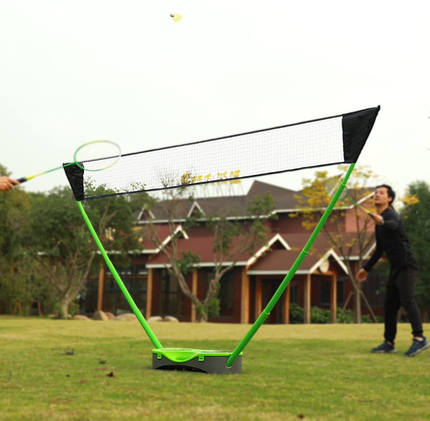 Badminton Set, Portable 10x5ft Net with Rackets and Shuttlecocks for ...