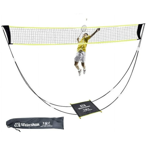 Portable Badminton Net with Stand Carry Bag, Foldable Volleyball Tennis ...