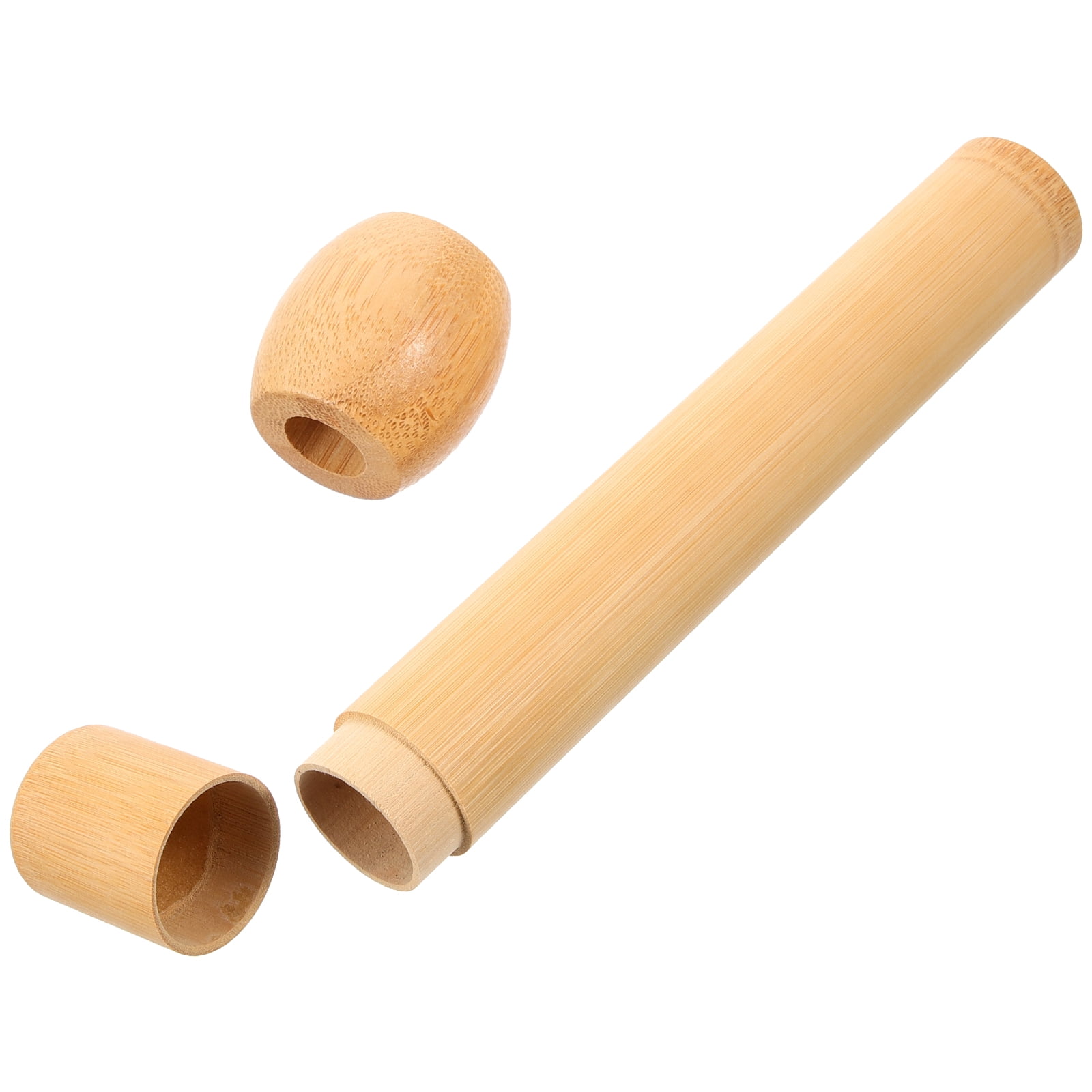 Portable Bamboo Tube with Base Comb Handle Storage Rack Travel ...