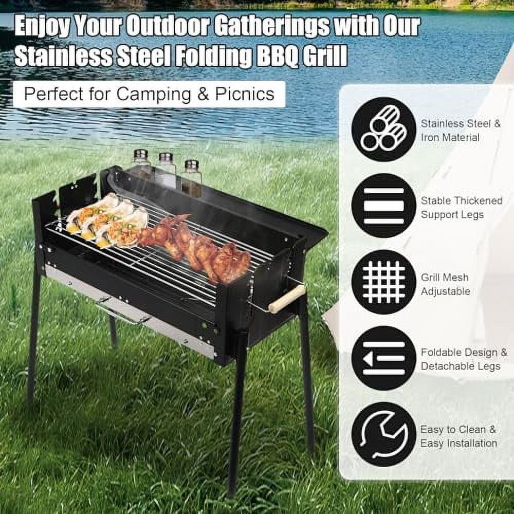 Portable Barbecue Grill, Outdoor Charcoal Grill Barbecue, Folding Portable Charcoal Grills ...