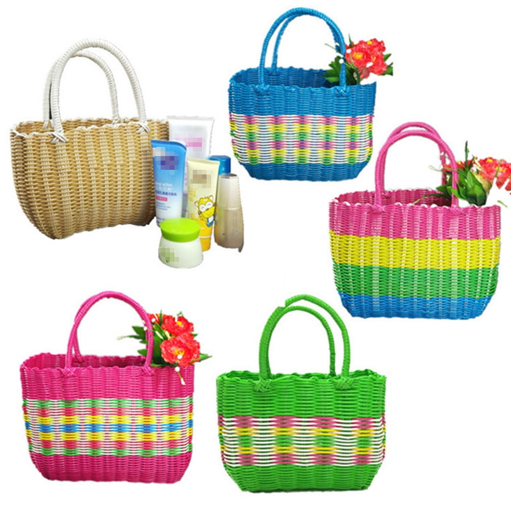 Portable Basket Plastic Wash Basket Storage Laundry Basket with Handles ...