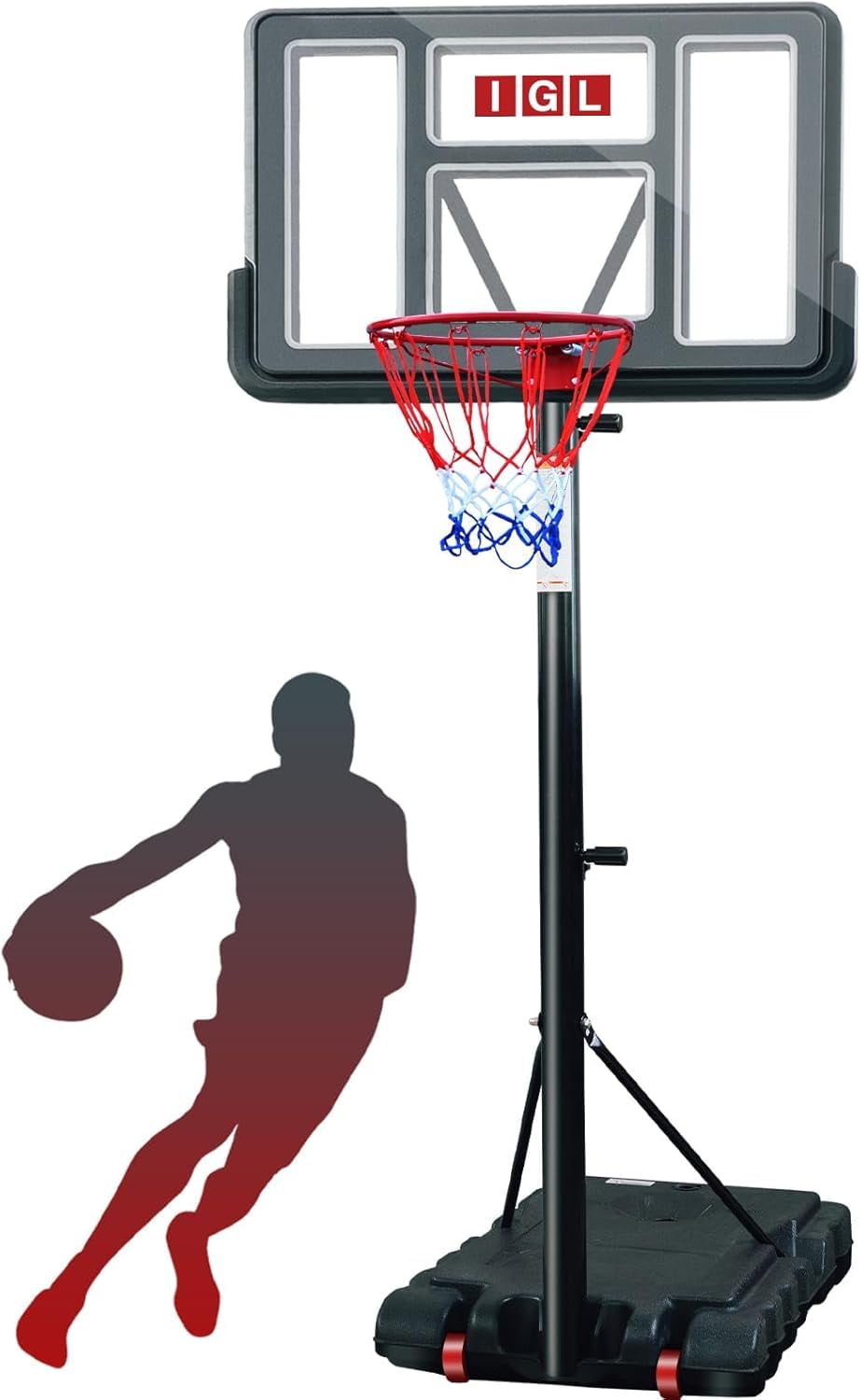 Portable Basketball Hoop, 5.6-10FT Adjustable Basketball Goal System ...
