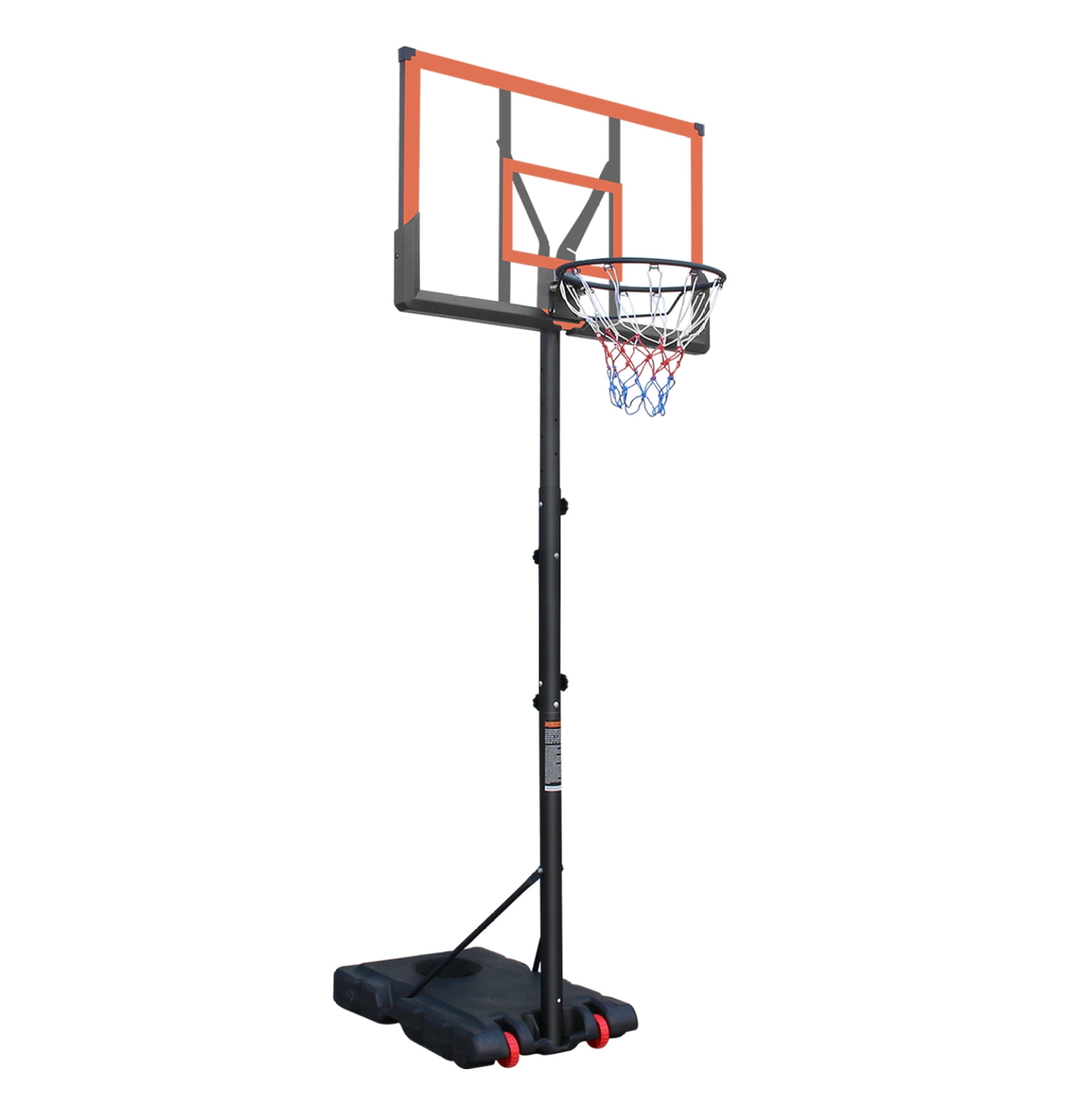 Portable Basketball Hoop 5.73-10FT Adjustable Height, 44in Backboard with Wheels - Indoor ...